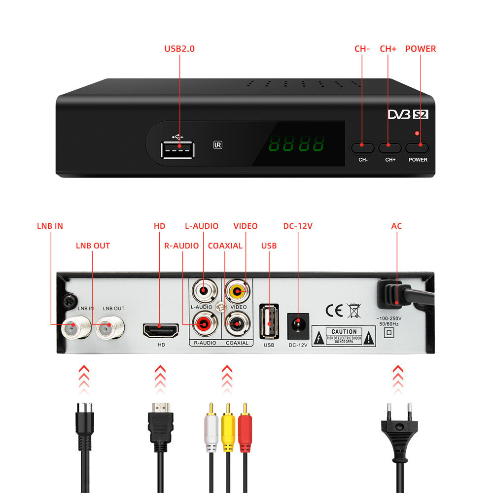 FTA DVB S2 HEVC H265 DVB-S2 HD Satellite Receiver Tv Decoder | Shopee ...