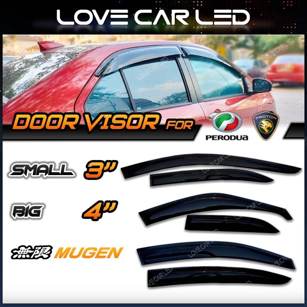 4Pcs Proton Perodua Door Visor Big Small Mugen Bezza Myvi Alza Axia ...
