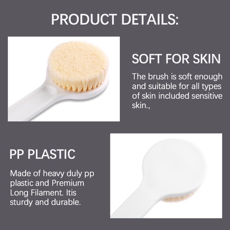 JAPANESE BODY BATH BRUSH LONG HANDLE BACK SCRUBBER FOR SHOWER BERUS ...