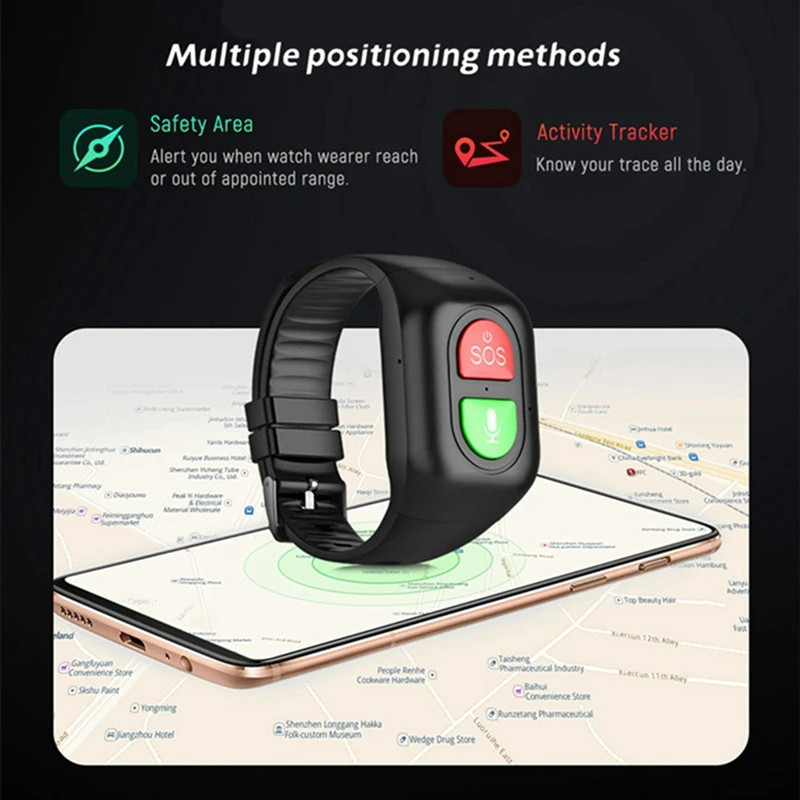 Fall Detection SOS GPS Track LBS 4G Smartwatch Anti-Lost Elderly Men ...