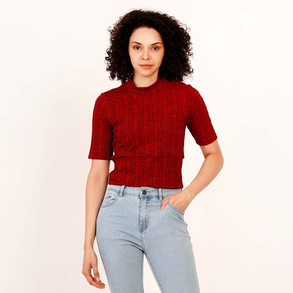 Nicole Round Neckline Short Sleeve with Wide Hemline And Uneven Colour ...
