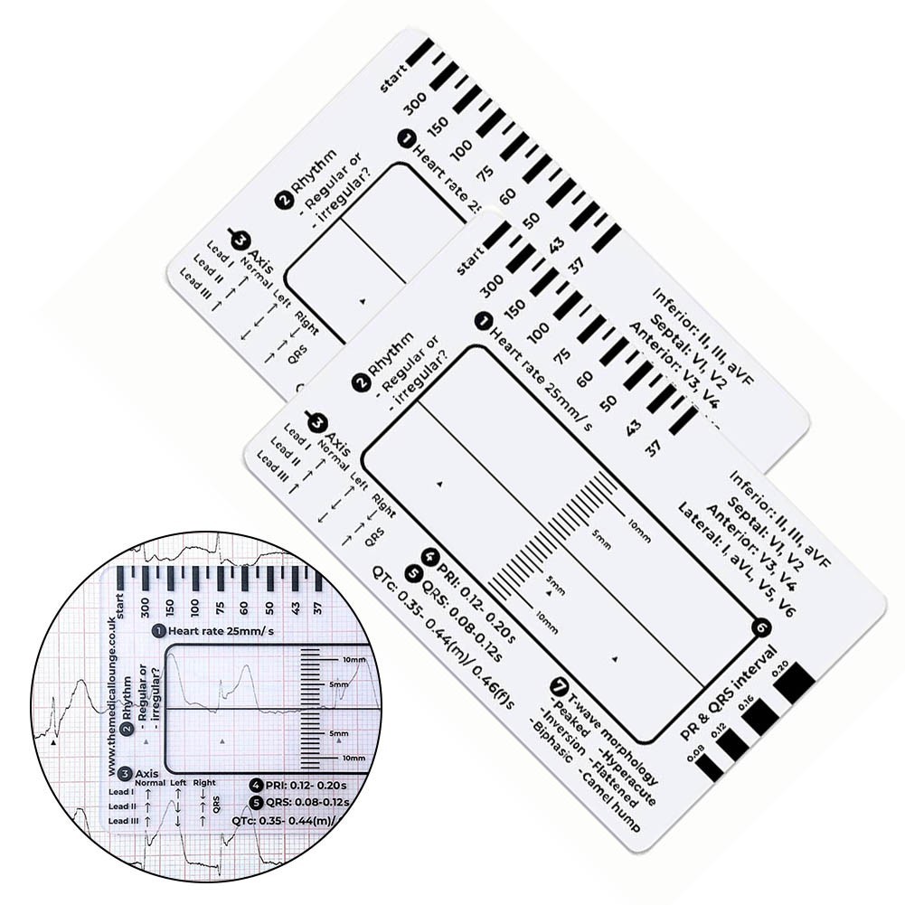 ECG 7 Step Ruler for ECG/EKG Clear EKG Plastic Caliper Measuring Tool ...