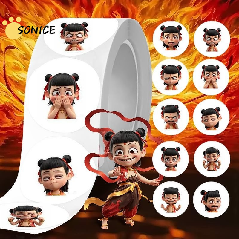 Nezha Sticker 500pcs/Roll Ne Zha Sealing Sticker DIY PVC Laptop Decals ...