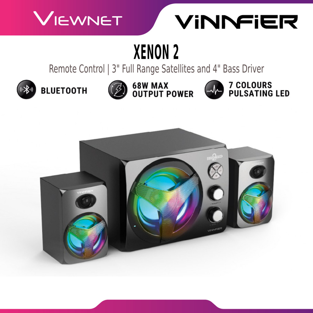 VINNFIER XENON 2 BTRM 2.1 SPEAKER SYSTEM BLUETOOTH V5.0 | REMOTE ...