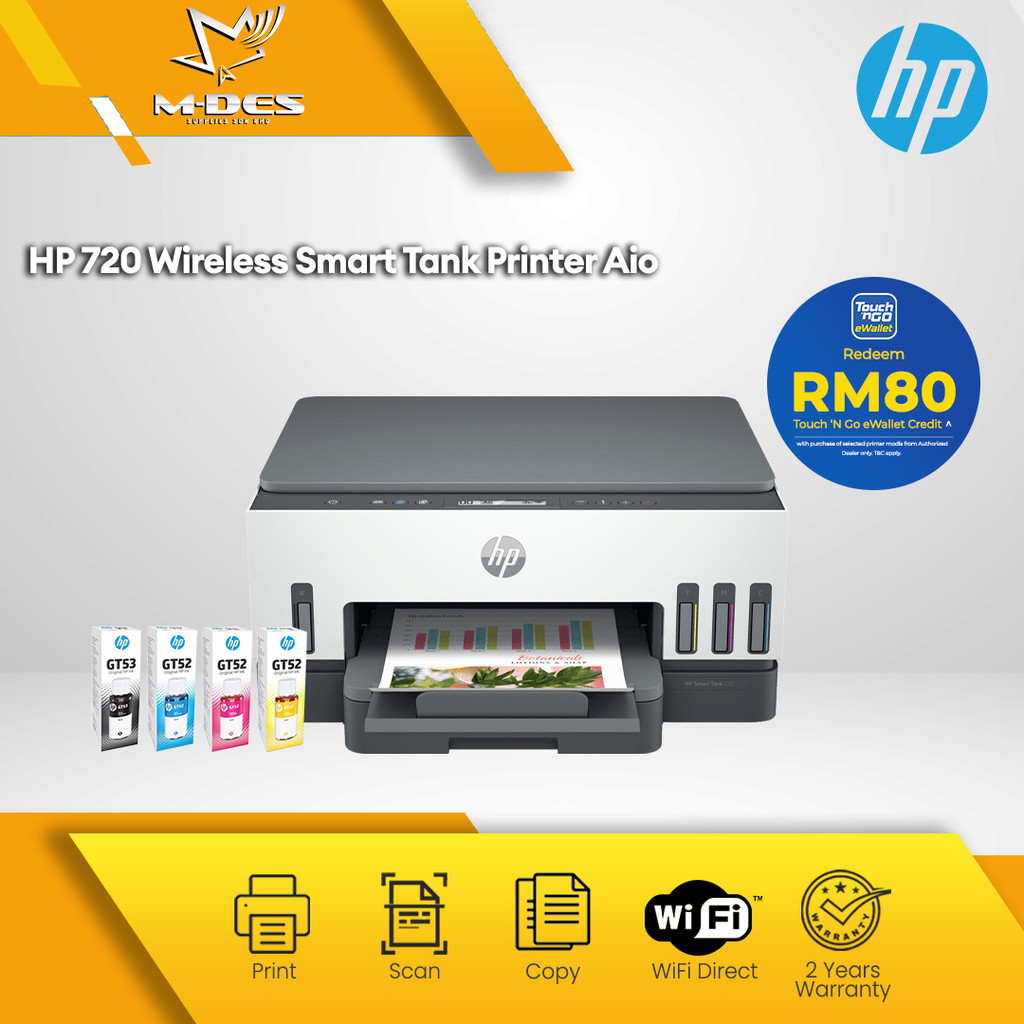 HP Smart Tank 720 All In One Wireless A4 Ink Tank Color Printer / Print ...