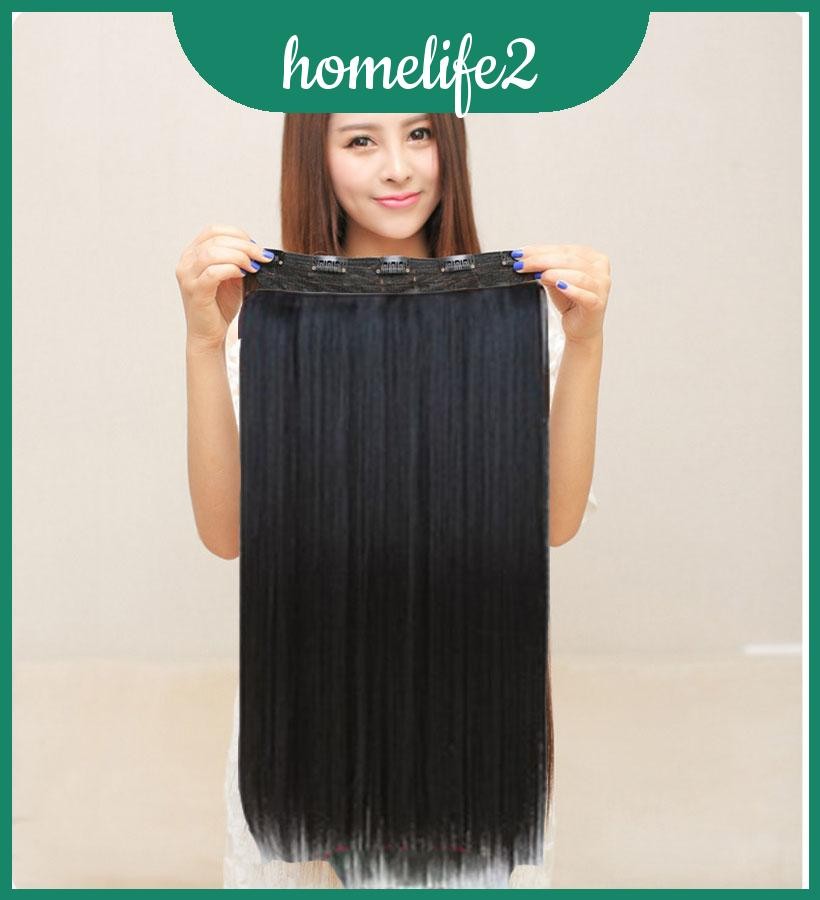 Women Luxurious Long Straight Hair One Piece Clips In Hair Extensions ...