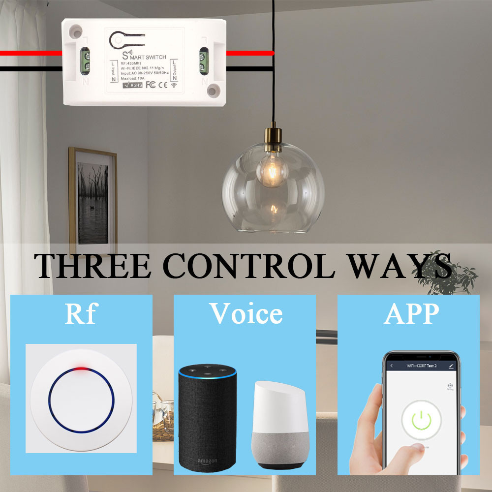 Smart Home Tuya WiFi Light Switch Rf 433MHz Push Button Switch with ...