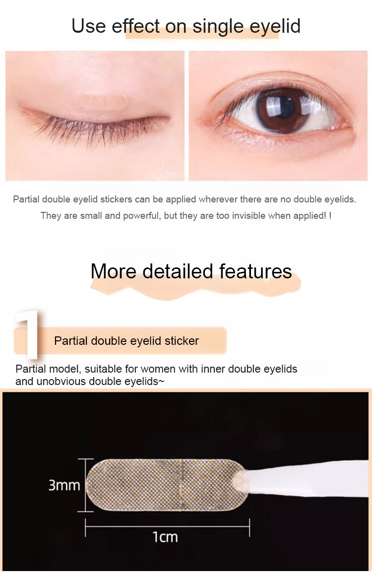 Partial invisible lace double eyelid patch / 144-stick fine-tuning ...