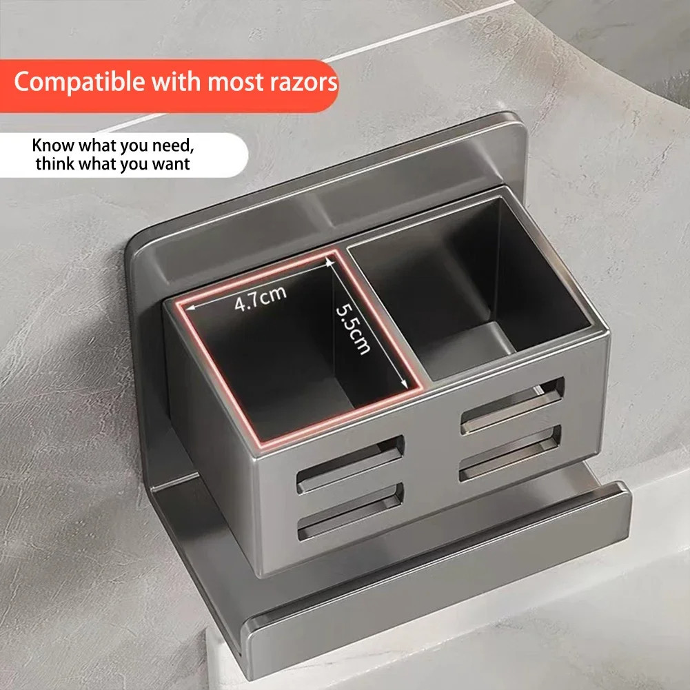 2pcs Bathroom Storage Rack Metal Punch-Free Wall-Mounted Bathroom ...