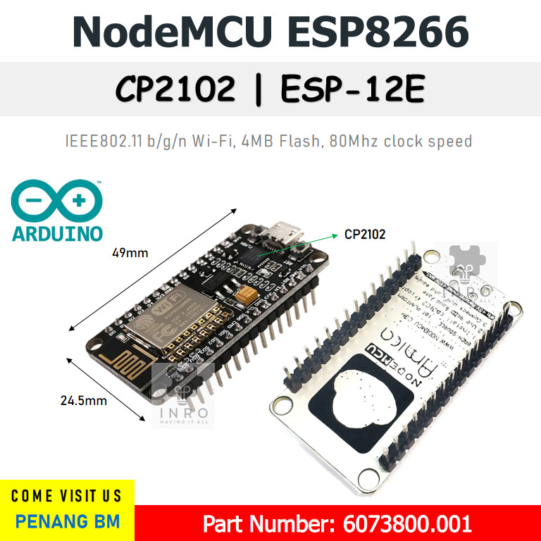 NodeMCU Lua ESP8266 WiFi Module, CP2102 | Shopee Malaysia