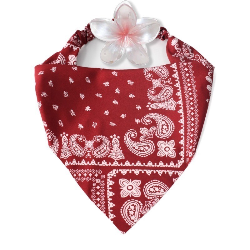 【YUNYUAN】New Color Frangipani Fabric Triangle Headscarf Porcelain ...