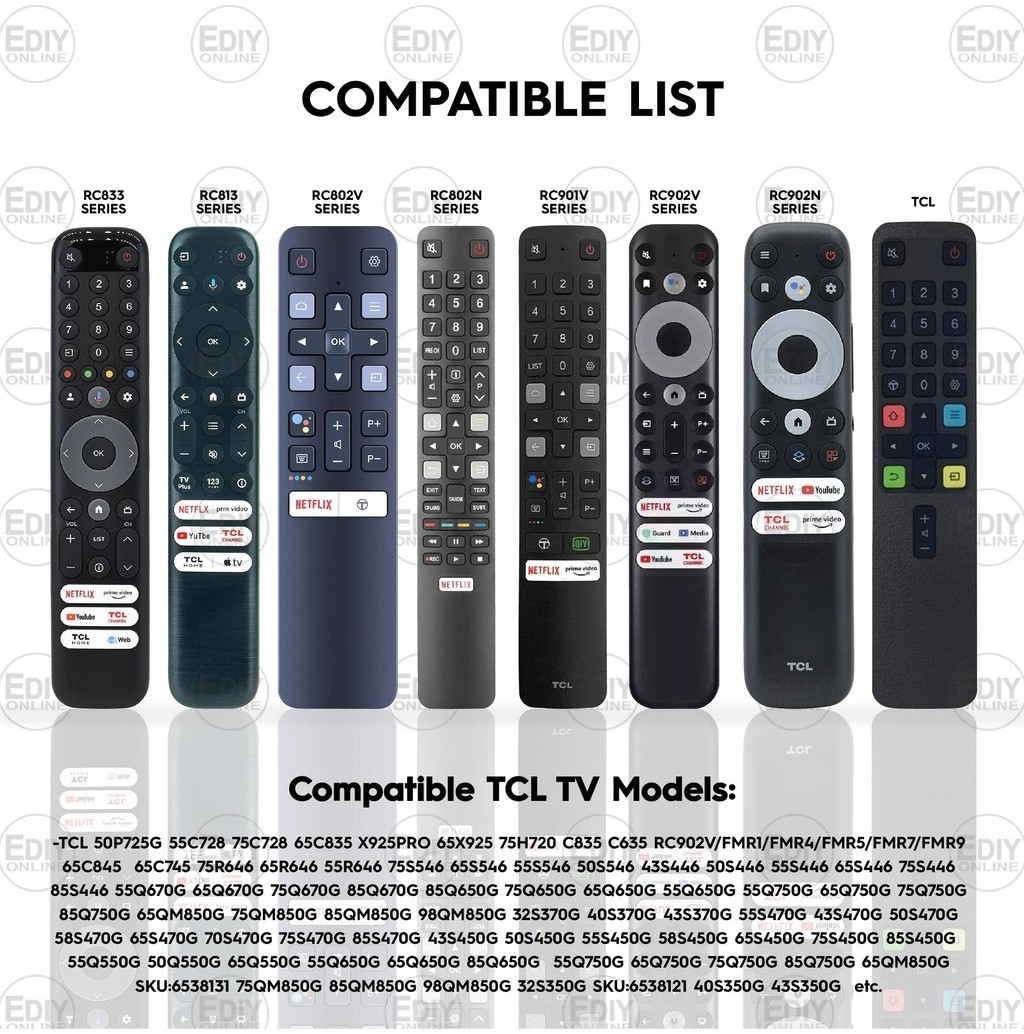 【𝐅𝐑𝐄𝐄 𝐁𝐀𝐓𝐓𝐄𝐑𝐘 𝐀𝐀𝐀 𝐗𝟐】UNIVERSAL REMOTE TCL 2023 C745 C845 4K QLED HDR ...