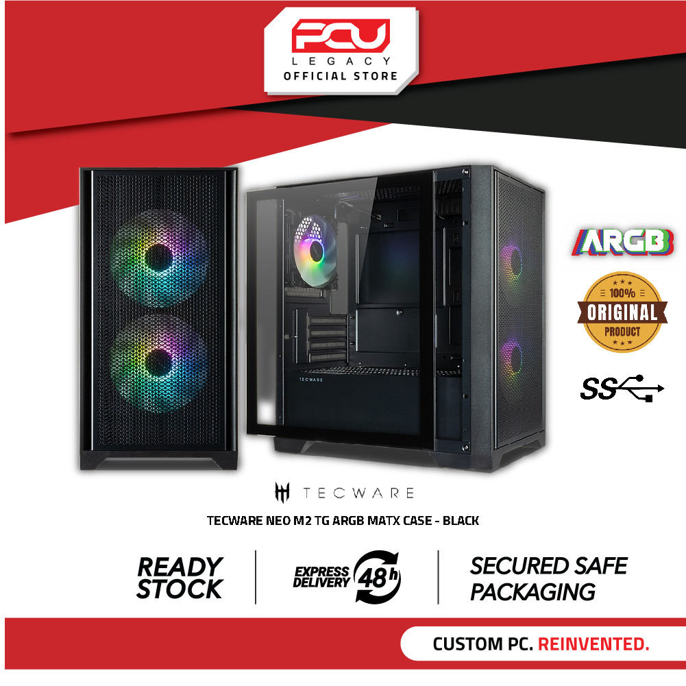 TECWARE NEO M2 TG ARGB MATX CASE - BLACK | Shopee Malaysia
