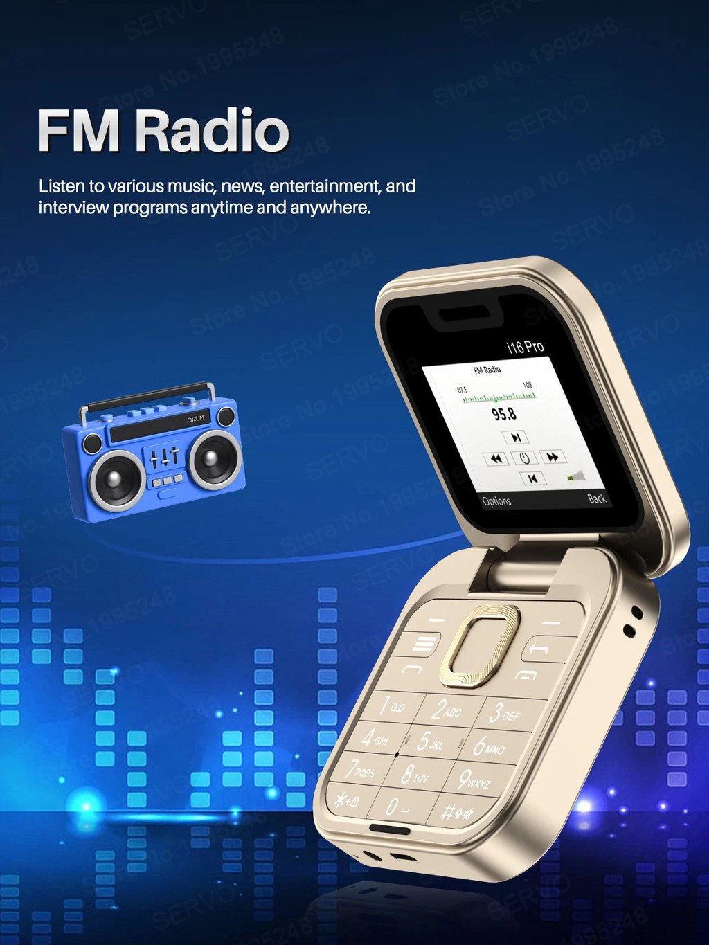I16 Pro MIni Fold Mobile Phone 2G GSM Dual SIM Card Speed Dial Video ...