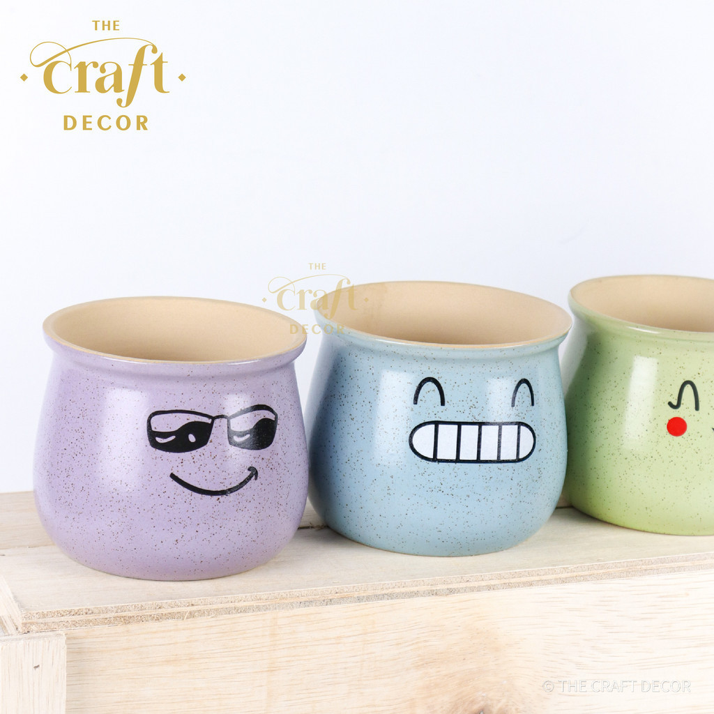 The Craft Decor Cute Color Ceramic Pot With Drainage Hole | Flower Vase ...