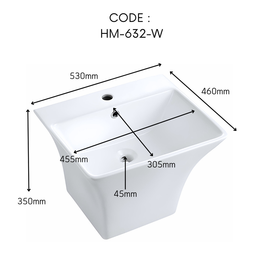 HEMOS BATHROOM CERAMIC WASH BASIN WALL MOUNTED ART BASIN VESSEL SINK ...