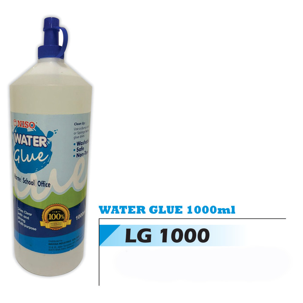 NISO White Glue WG1000 / Clear Glue Self LG1000 Adhesive General Purpose PVA 1000ml Suitable ...