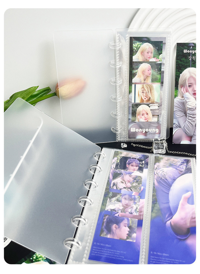 Korean 10 Pages Double Sided 4 Grids Photo Strip Album Idol Transparent ...