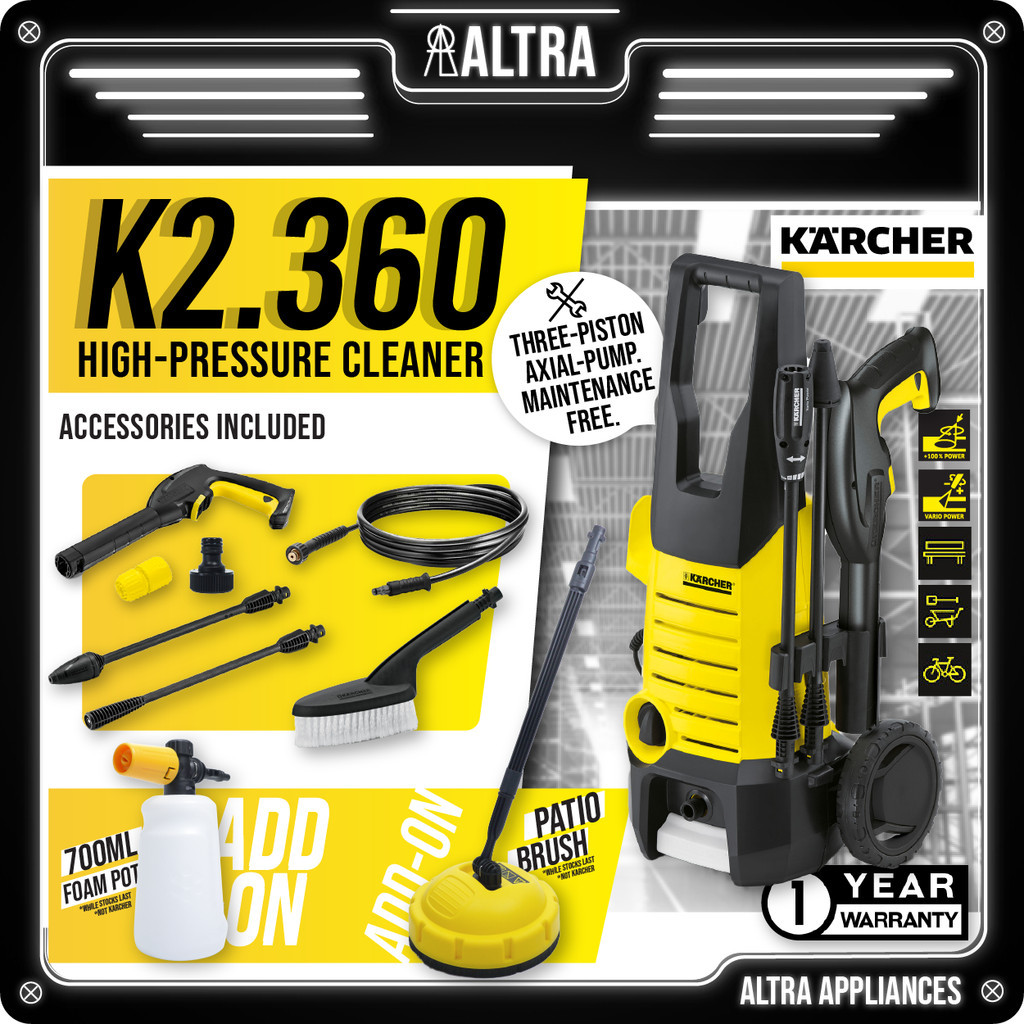 KARCHER K2.360 [ K2360 ] HIGH PRESSURE CLEANER 1400W | 120BAR | 6M HOSE | Shopee Malaysia