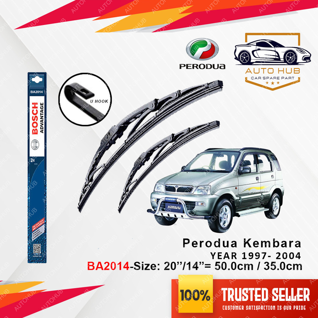 Perodua Kembara 1997-2004 (20"/14") Bosch Advantage Wiper Set Front ...