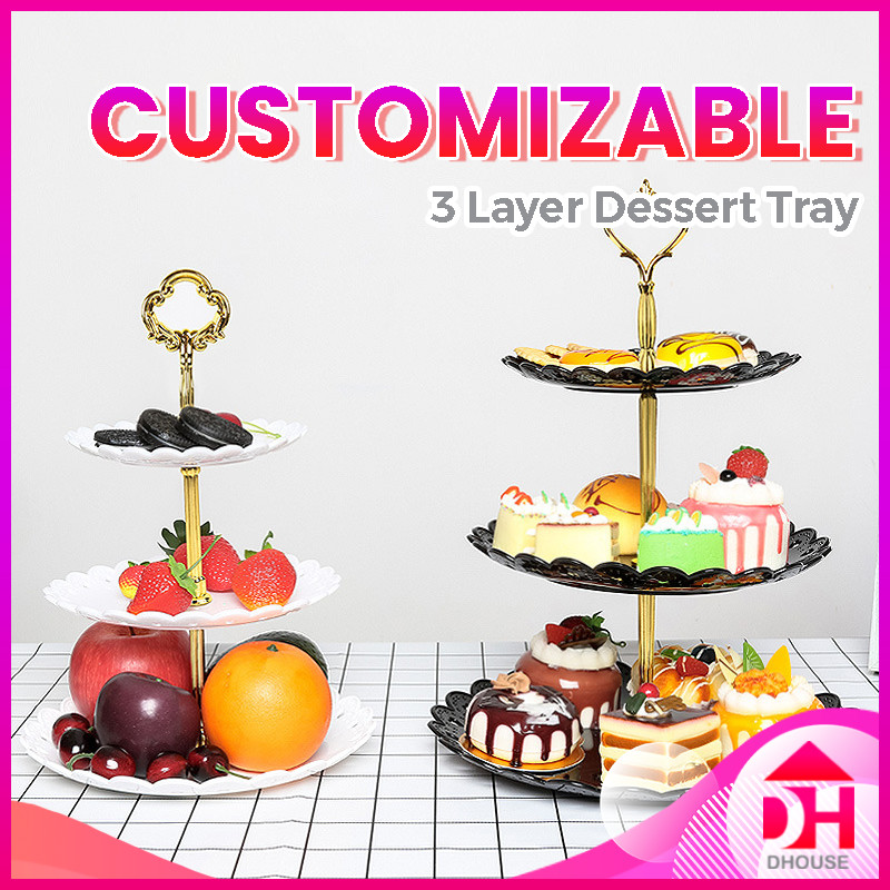 3 Layer Dessert Tray Buffet Fruits Pastry High Tea Rack Picnic Party ...