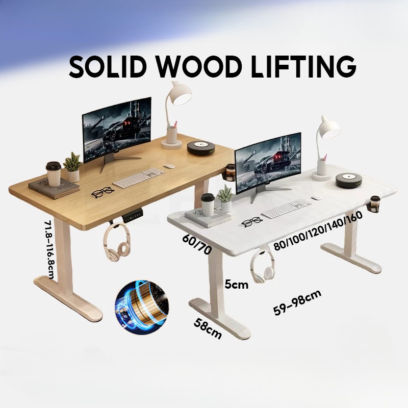 Height Computer Adjustable Electric Table 80Cm Standing Desk Office ...