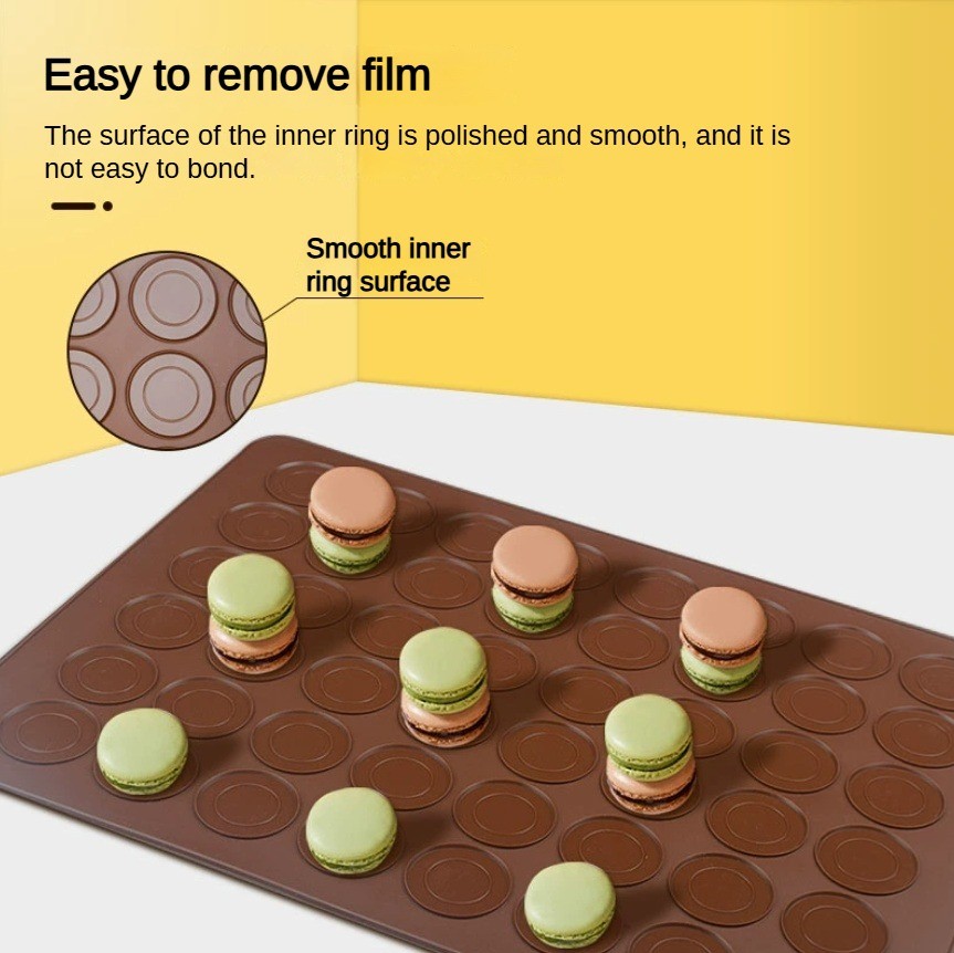 48/30 Holes Macaron Non-Stick Silicone Macaroon Pastry Oven Baking ...