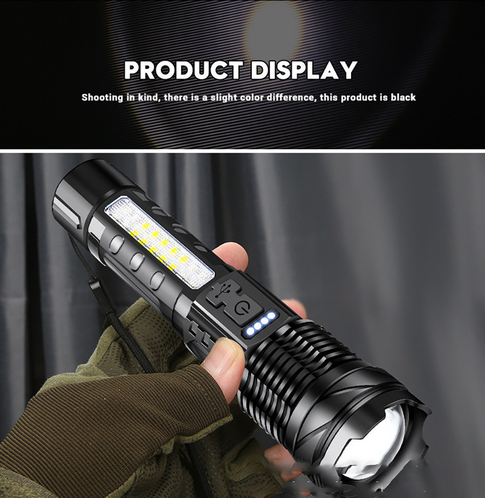 LED Tactical Flashlights Type-C Rechargeable Brightest Clip-on ...