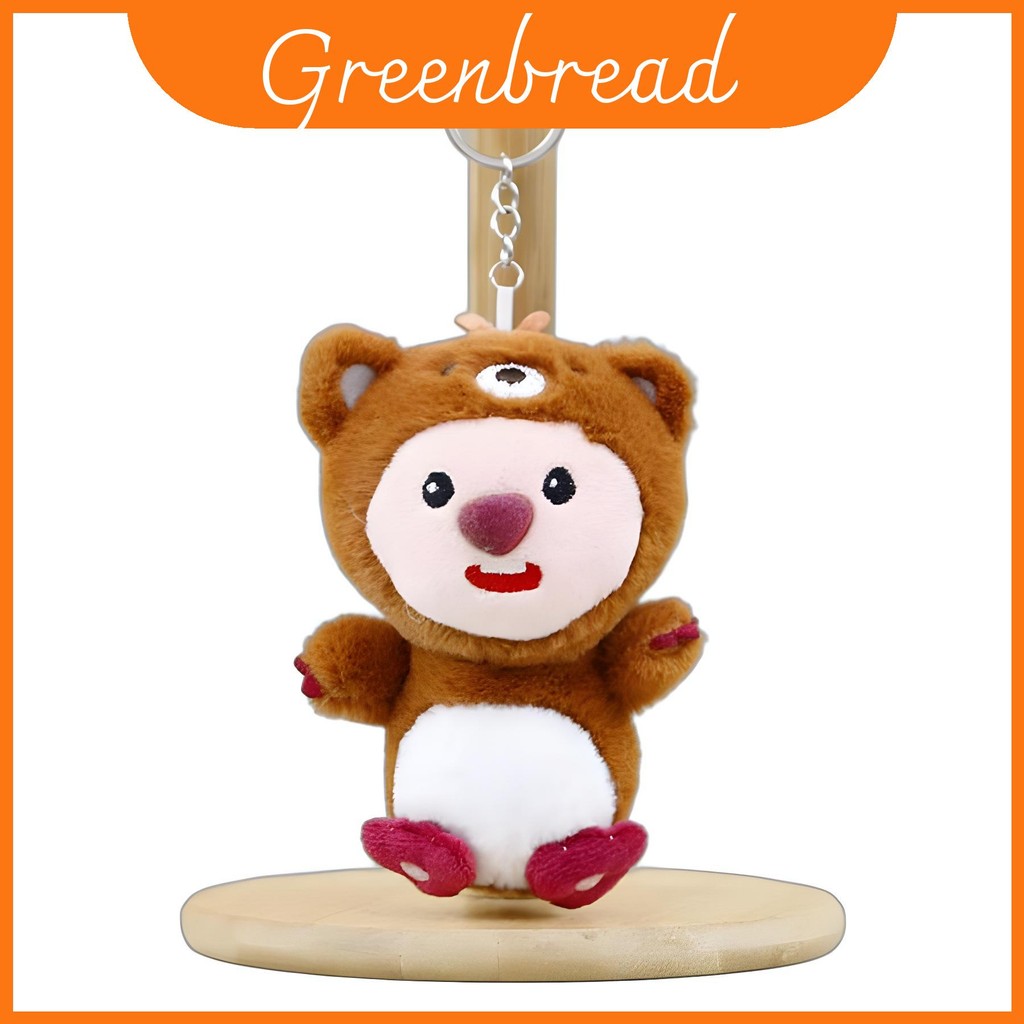 Transforming Bear Brown Plush Keychain Short Plush Animal Bag Accessory ...