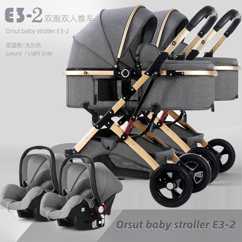 Baby stroller, lightweight folding twin, dragon and phoenix, detachable ...