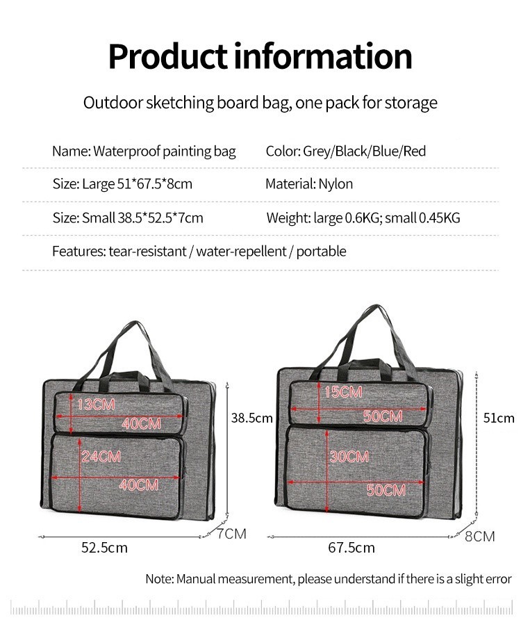 4Colors 8K/4K Waterproof Nylon Drawing Bag Simple Painting Board Bag ...