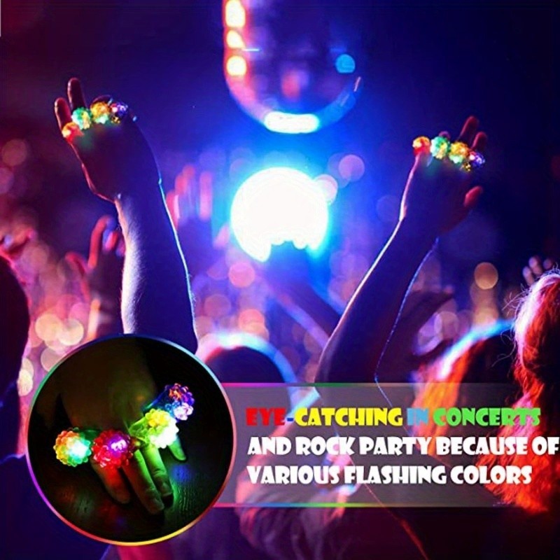 LED Light Up Luminous Rings Flashing LED Bumpy Jelly Rings Light Up ...