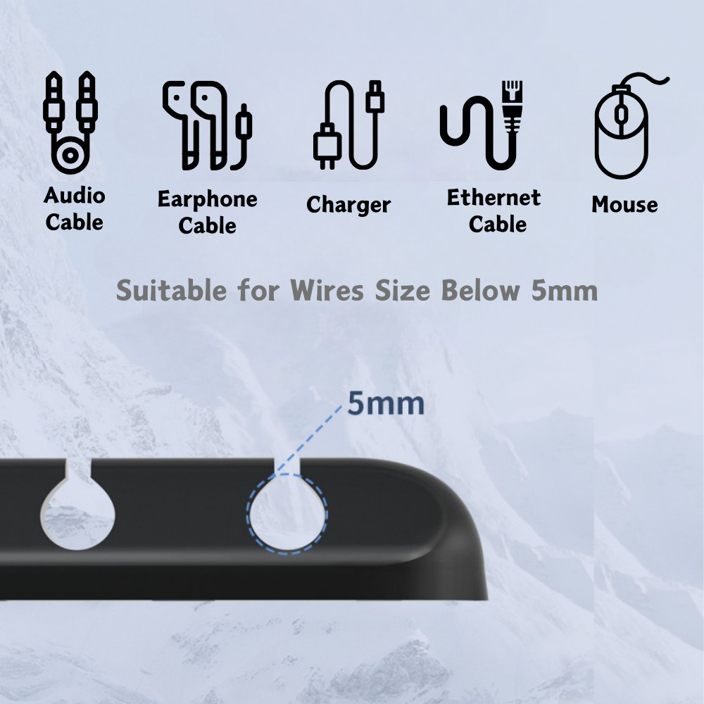 Silicone Cable Organizer Clip Table USB Cable Holder Charger Winder Desktop Tidy Management ...