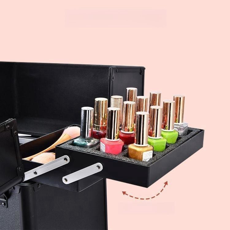 Cosmetic Case Trolley Makeup Box Suitcase Cosmetic Storage Large ...