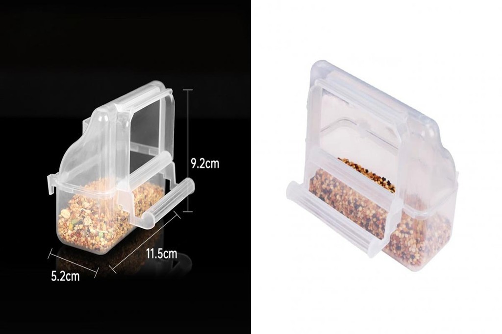 Hanging Bird Water Tank Bird Food Box for Small Birds Transparent ...