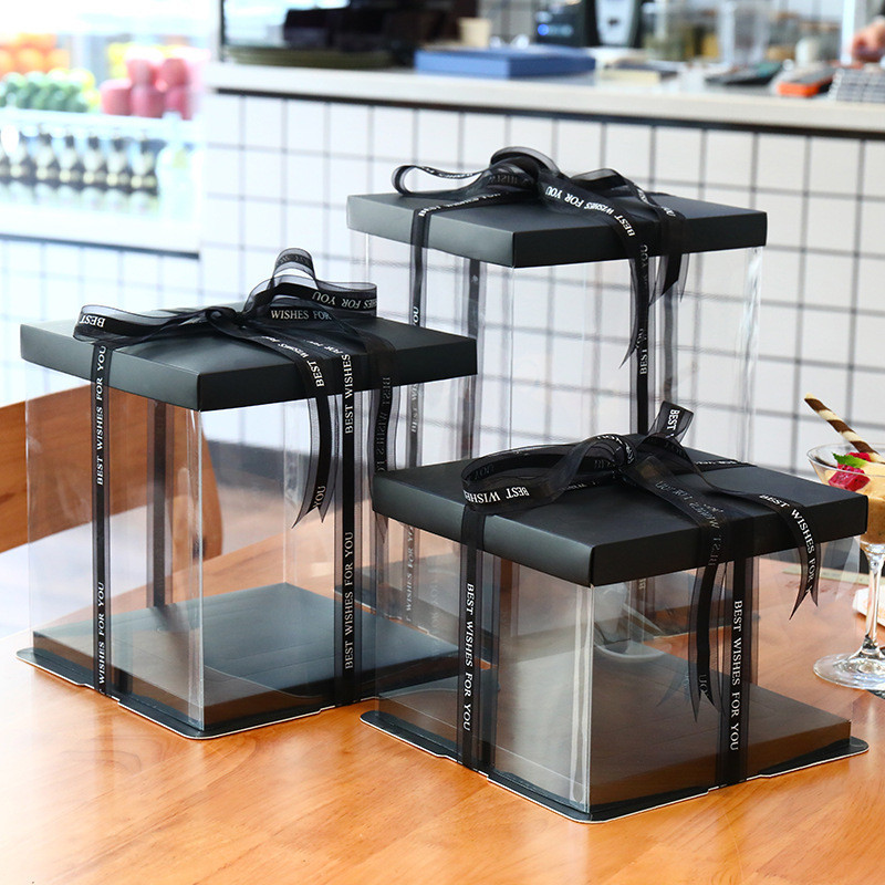 Rectangular Transparent Hantaran Box WITHOUT Ribbon l Round Transparent ...