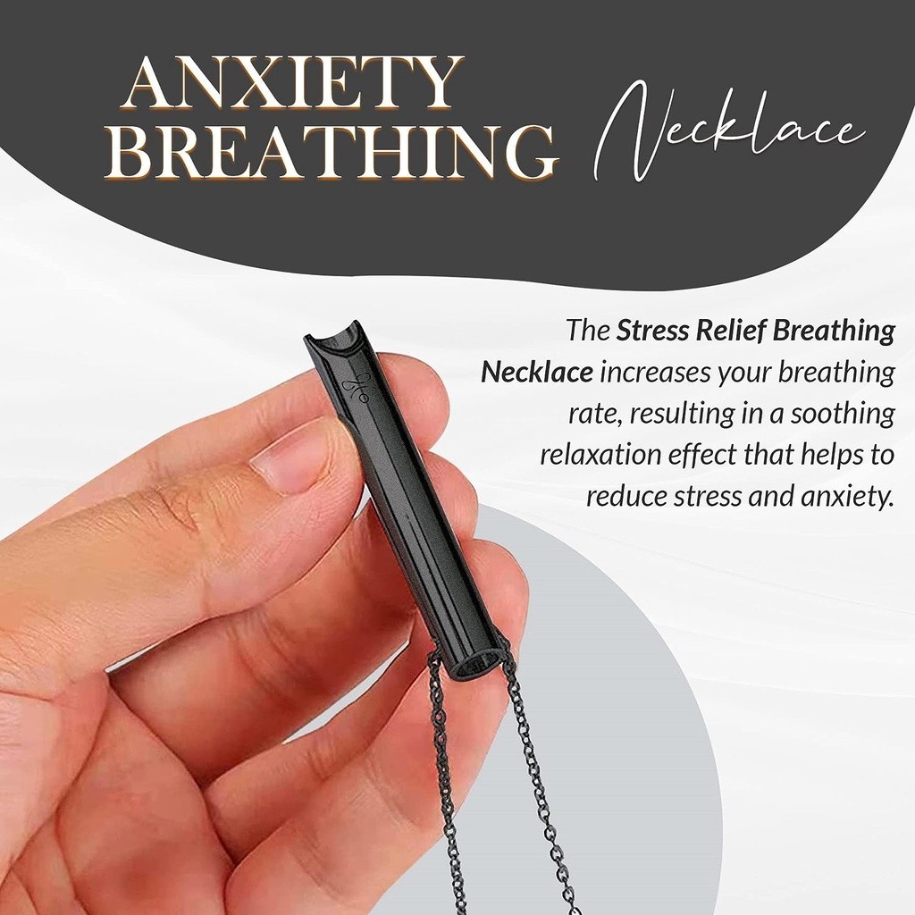 Anxiety Relief Necklace - Portable Metal Breathing Exercise Tool for ...