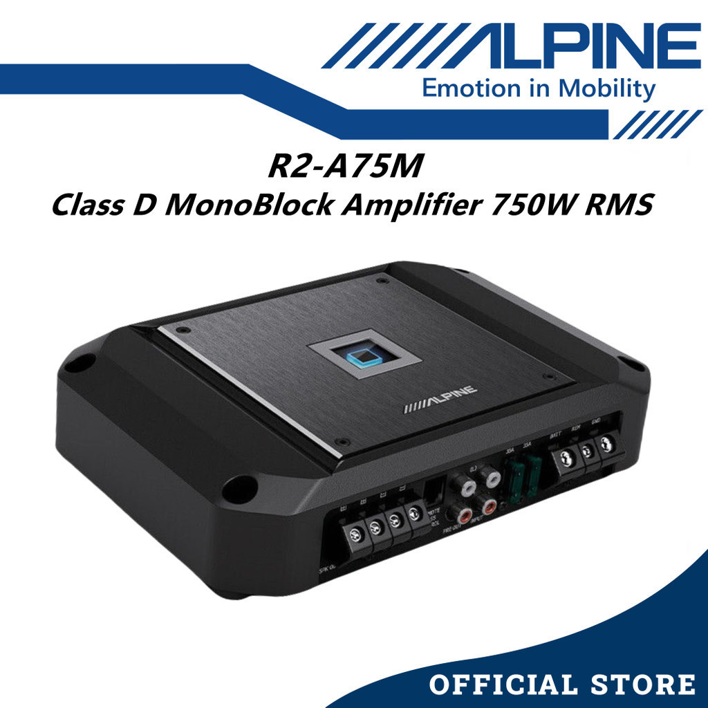 Alpine Class D Mono Block Car Amplifier 750W RMS Monoblock Amp R2-A75M | Shopee Malaysia