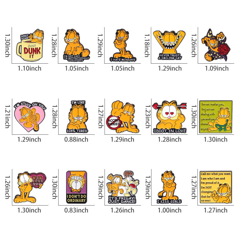 ''Cartoon Garfield Series" Enamel Brooch Fashion Clothing Accessories ...