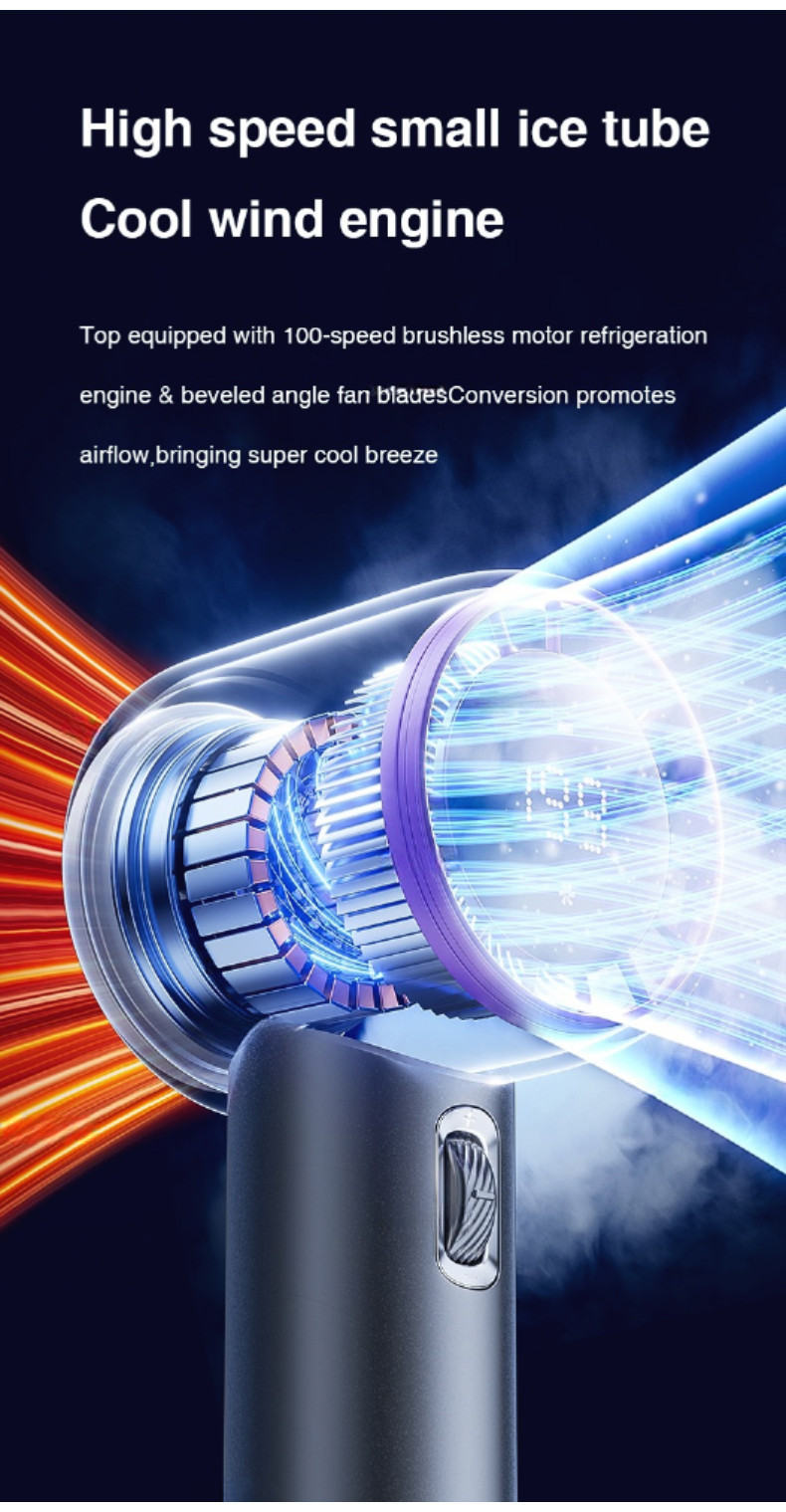 GF02 Handheld Fan 199 Level Strong Wind Portable Bladeless Fan ...