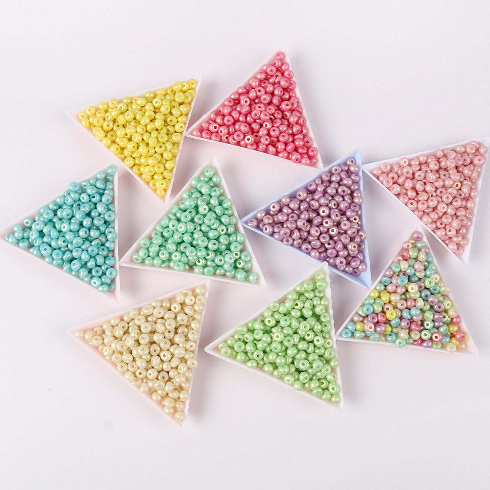 10g Acrylic Charm Water Drop Seed Beads Pearlescent Effect Colourful ...