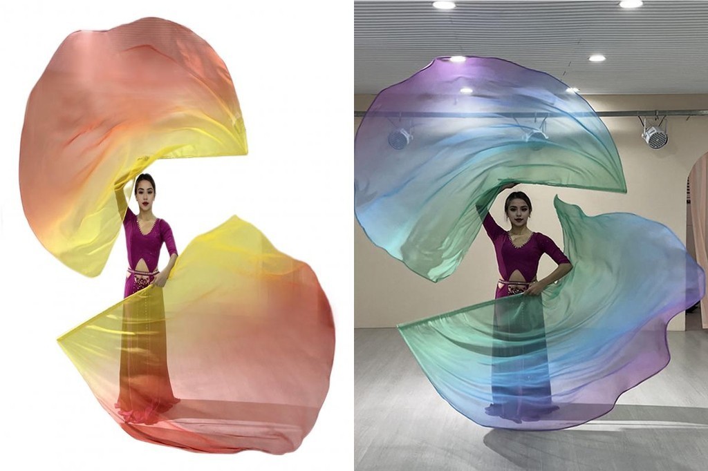 ST| Lightweight Dance Flag Dance Half Circle Flag Colorful Reflective ...