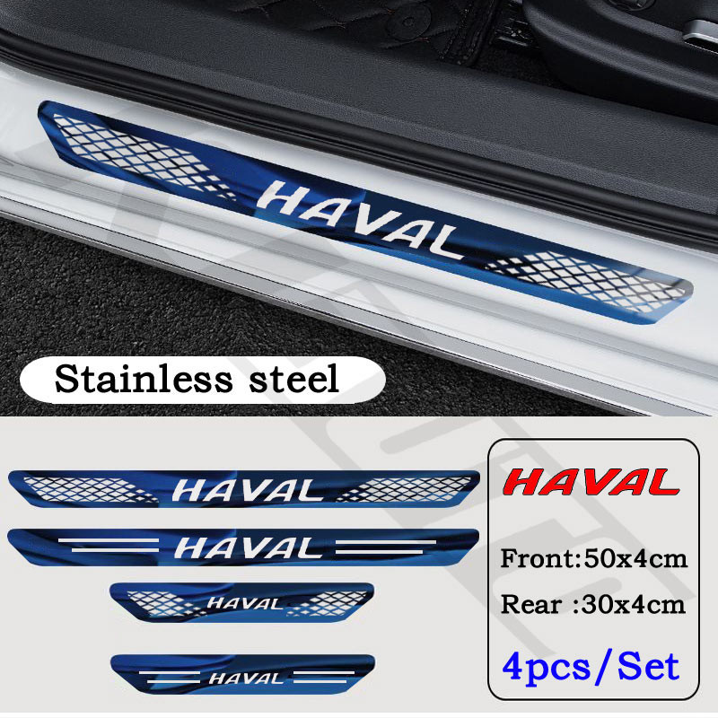4pcs Haval Car Stainless Steel Threshold Strip Metal Welcome Pedal Auto ...