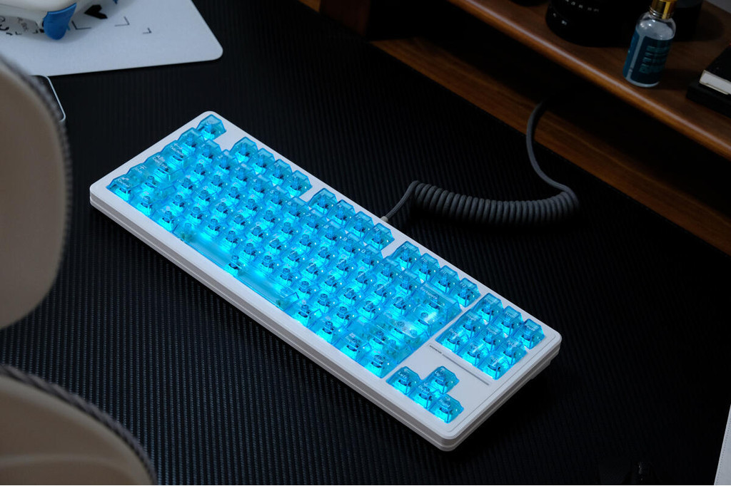 AiFei 114 Keys Crystal transparent keycaps Cherry Profile RGB Backlit ...