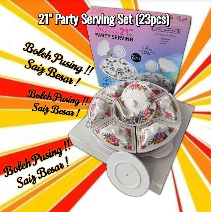 21” 54cm Rotating Buffet Set / Party Serving Set Hidangan Berputar ...