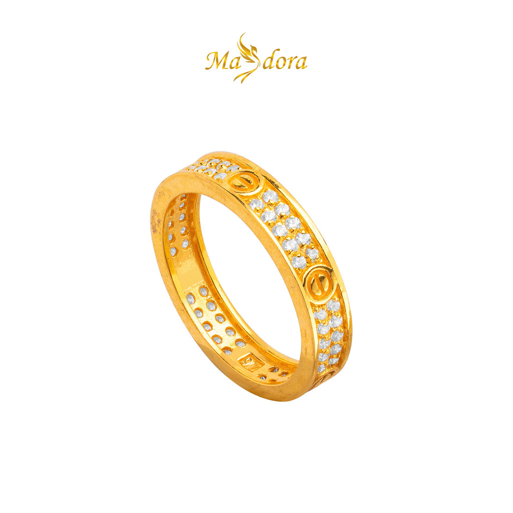 MASDORA 916 Gold Ring Rings Cincin Emas ~ Exclusive Love-Paved Screw ...