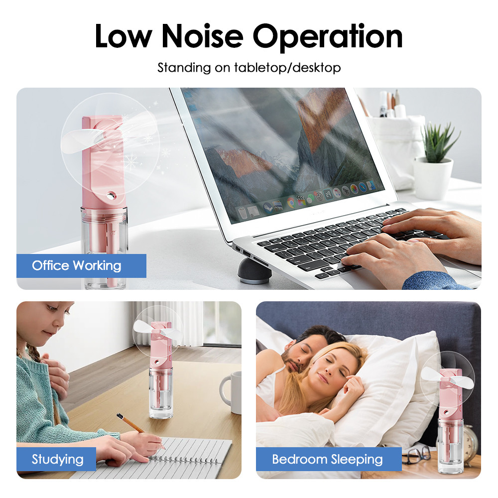 Handheld Mist Fan USB Rechargeable Humidifier Fans Small Water Spray ...