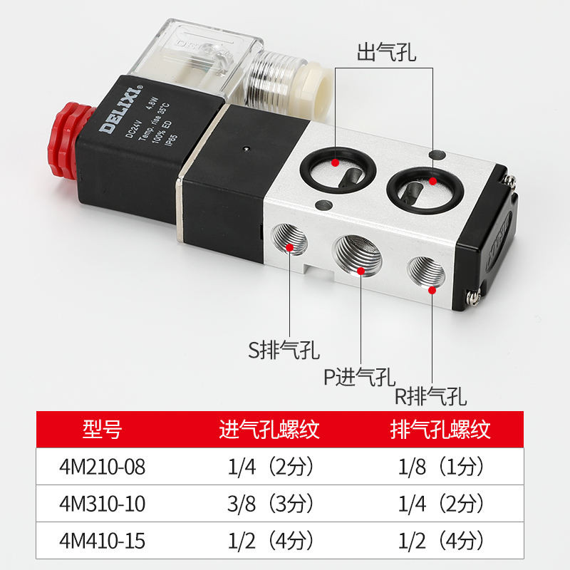 Lan~deli Sipan Style Solenoid Valve 4M210-08 Pneumatic 24V Control Valve 4M310-10 Electronic ...