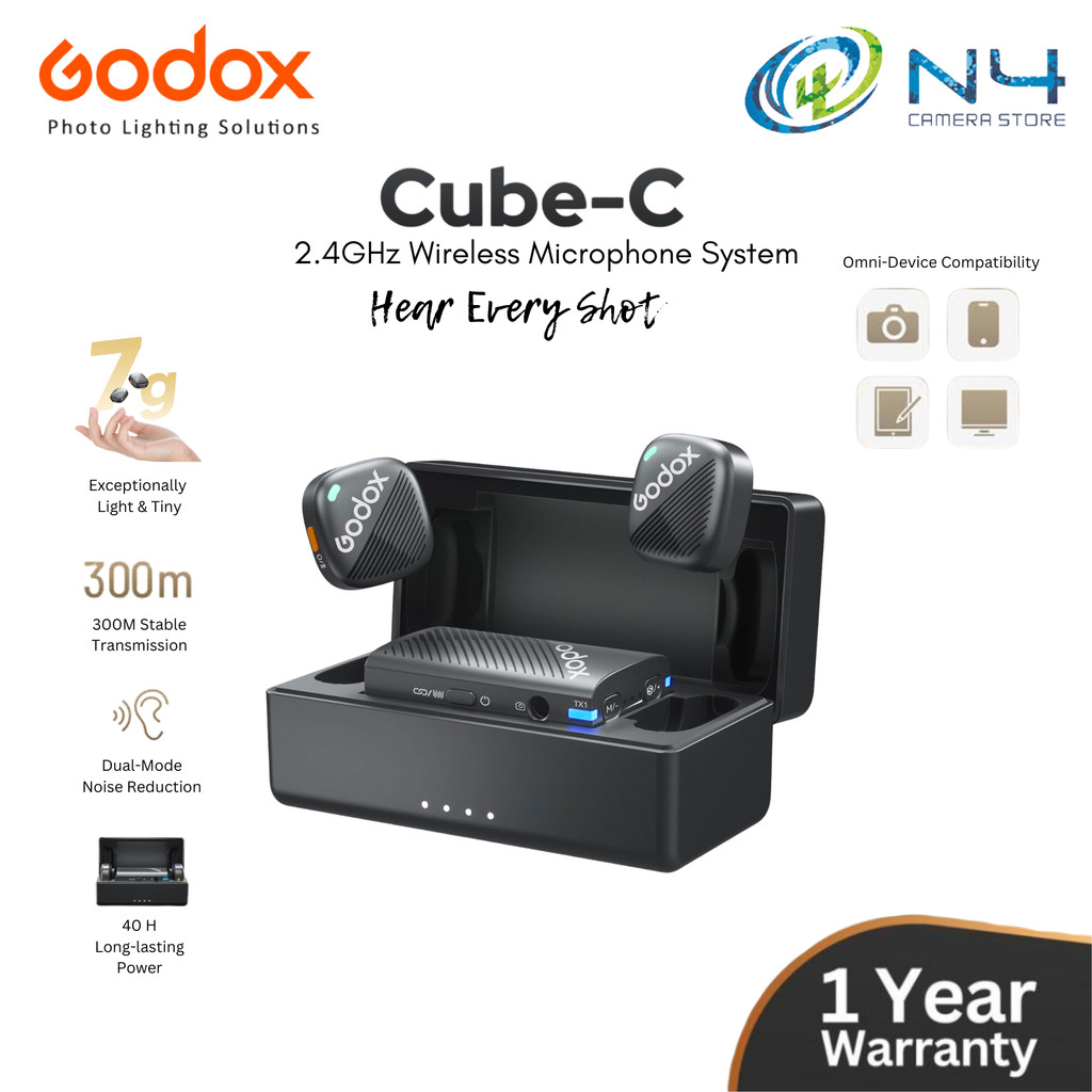 Godox CUBE C Wireless Microphone CUBE-C Mic Wireless for Camera ...