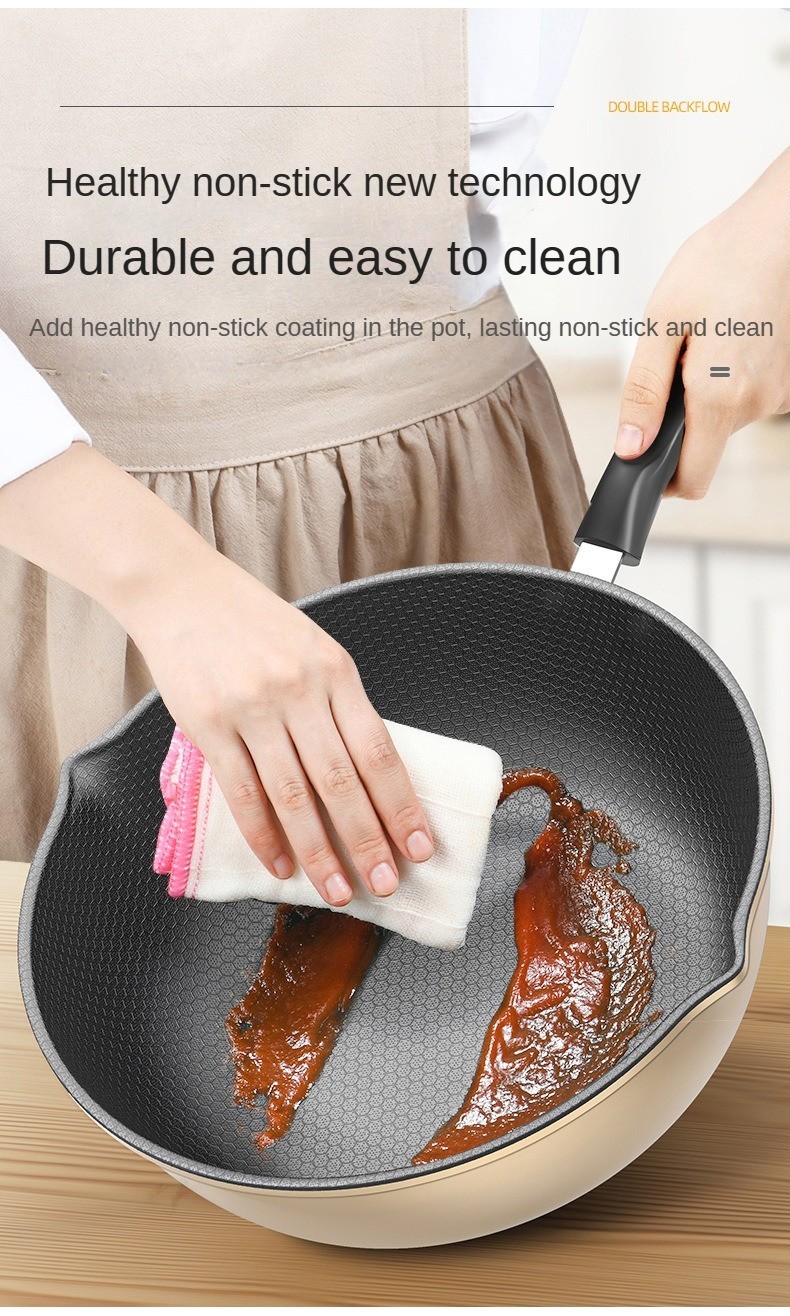 Non-Stick Pan Induction Cooker Gas Household Wok Cooking Pot Dual-Use ...